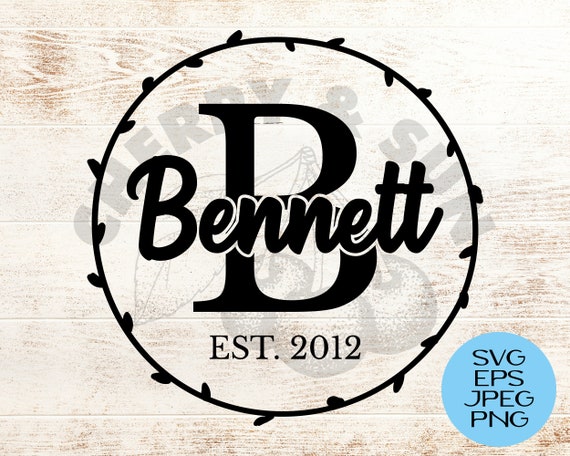 Last Name Monogram Svg Personalized Name Svg Monogram Last - Etsy