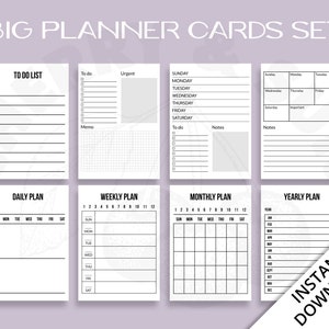 Planner Cards Set, Printable Sticky Notes, Notepad, Memo Pad, Journal ...