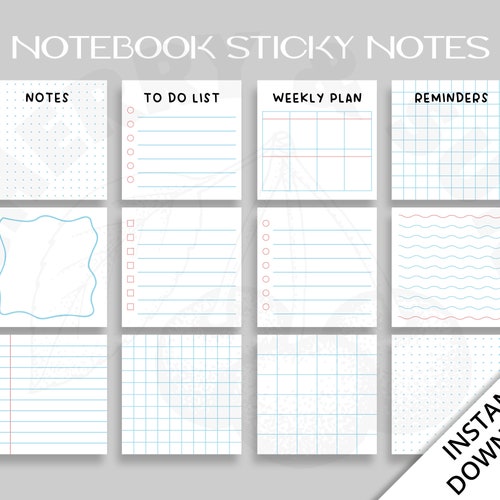 Printable Sticky Notes Minimalist Design 3x3 Inch - Etsy