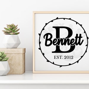 Last Name Monogram Svg Personalized Name Svg Monogram Last - Etsy