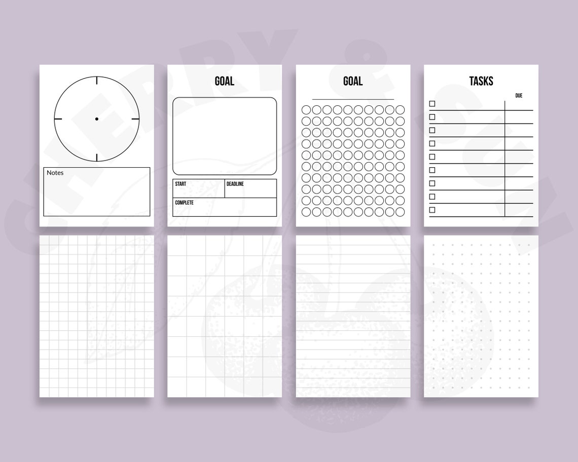 Planner Cards Set, Printable Sticky Notes, Notepad, Memo Pad, Journal ...