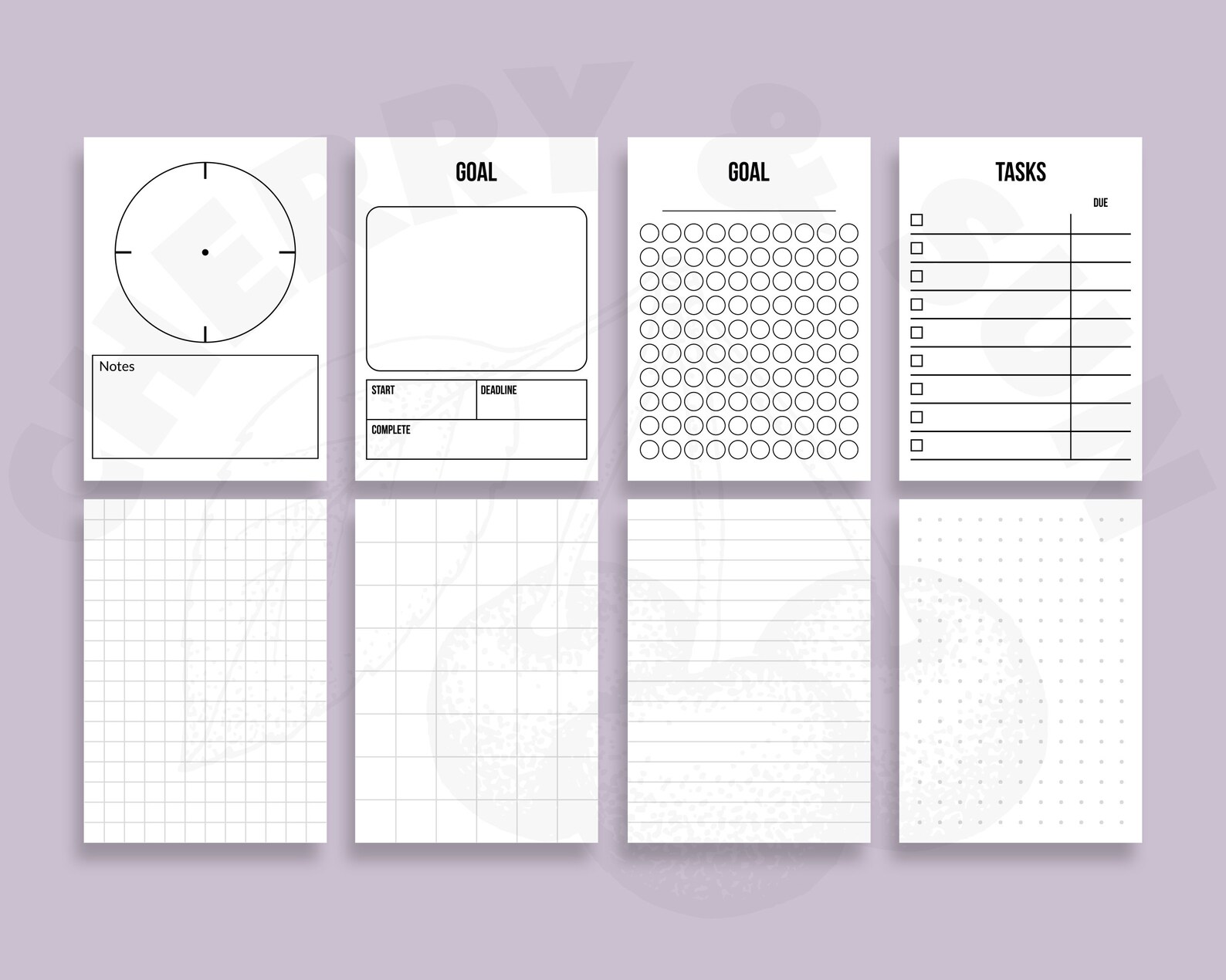 Planner Cards Set, Printable Sticky Notes, Notepad, Memo Pad, Journal ...