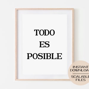 Todo Es Posible Digital Poster Print Printable, Wall Art Home Dorm ...