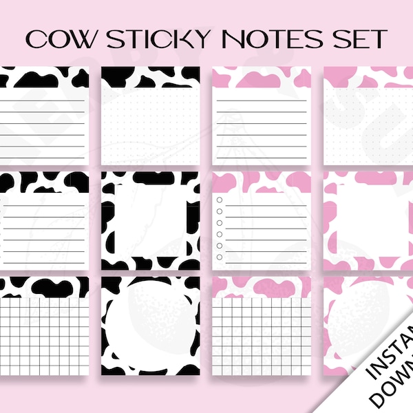 Cow Sticky Notes - Etsy