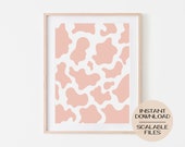 Pink Cow Pattern Digital Poster Print Animal Print Wall Art - Etsy