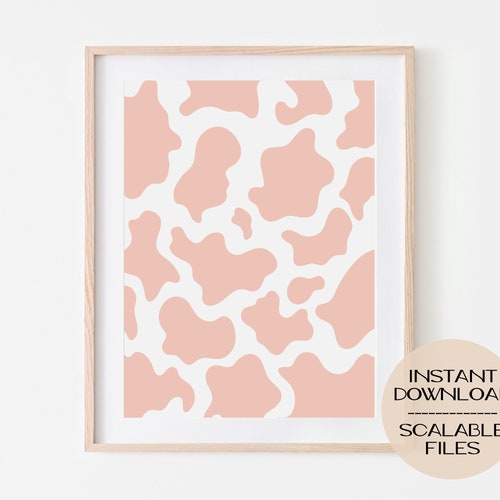 Pink Cow Pattern Digital Poster Print Animal Print Wall Art - Etsy