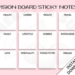 Vision Board Sticky Notes Set | Minimalist Design | 3x3 | Journal ...