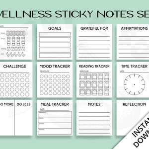 Wellness Sticky Note | Printable | 3x3 | Journal | Bujo | Health ...
