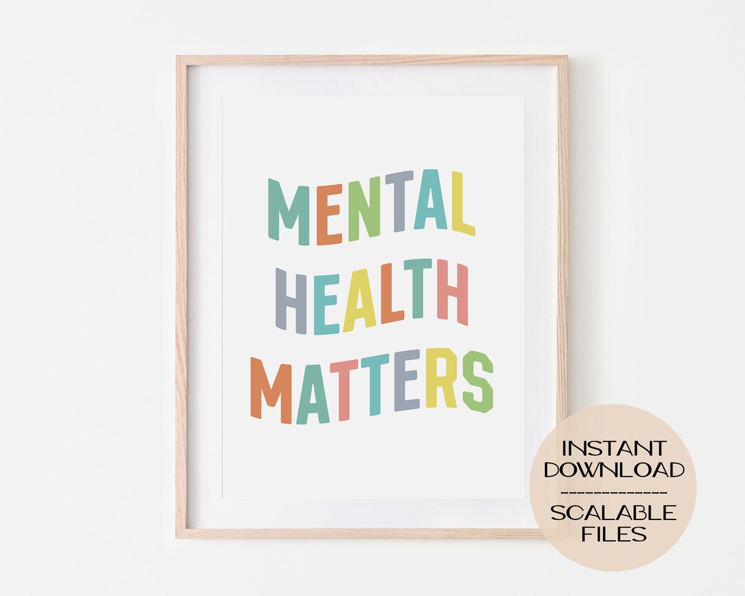 Mental Health Matters Digital Poster Print, Printable Wall Art Office ...