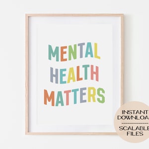 Mental Health Matters Digital Poster Print, Printable Wall Art Office ...