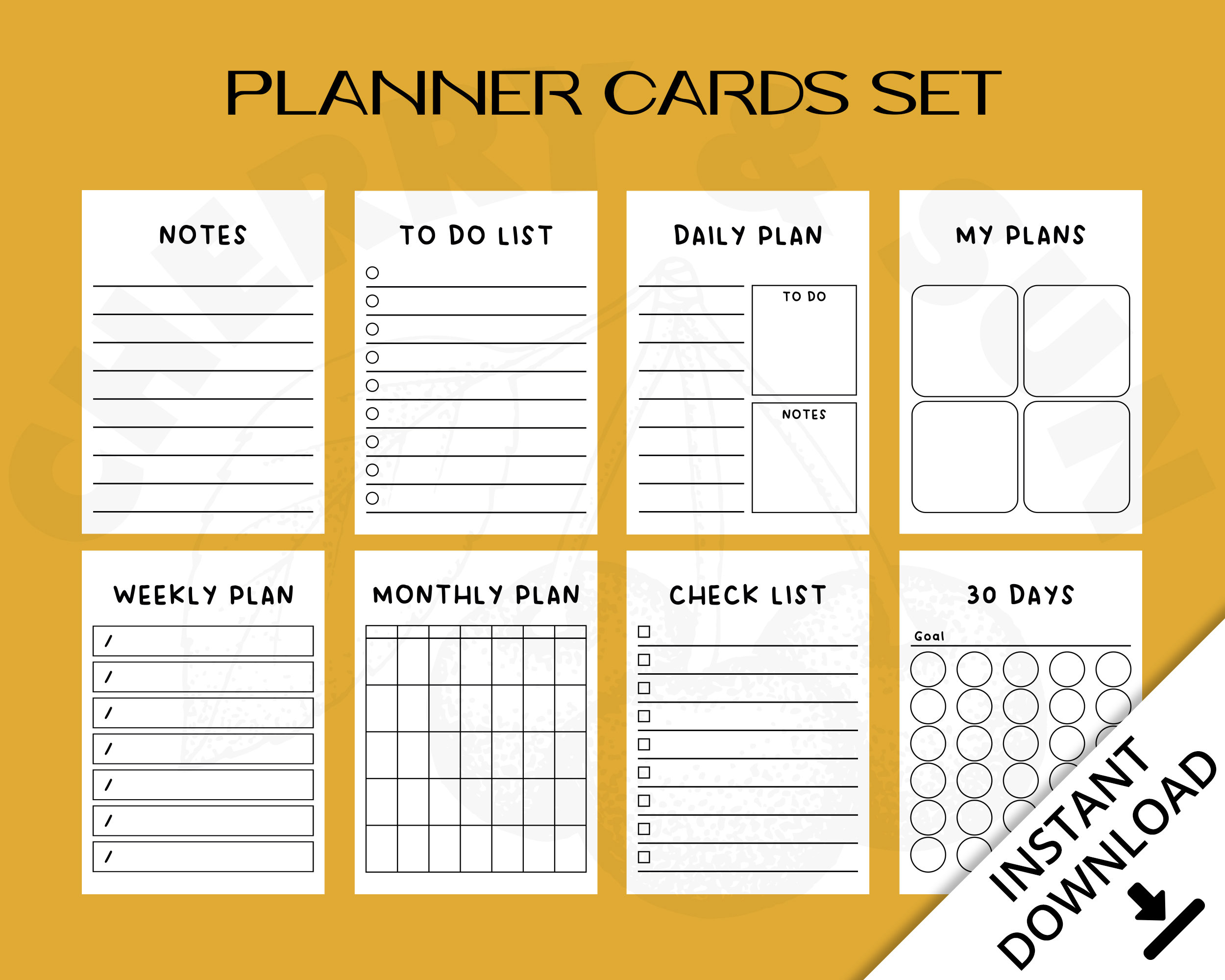 Planner Cards | Sticky Notes | Printable | Notepad Memo Pad | Journal ...