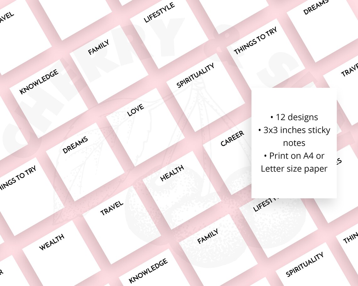 Vision Board Sticky Notes Set | Minimalist Design | 3x3 | Journal ...