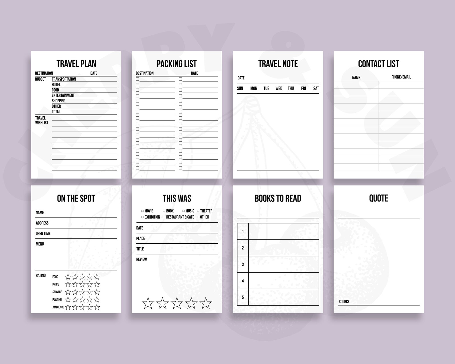 Planner Cards Set, Printable Sticky Notes, Notepad, Memo Pad, Journal ...