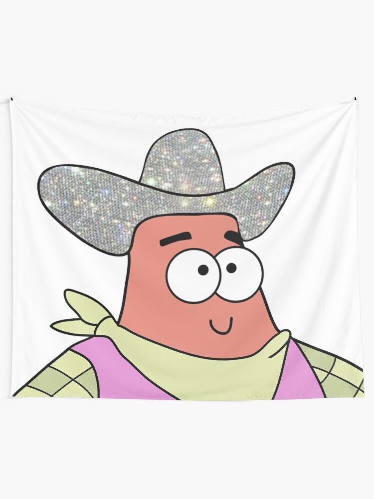 Yeehaw Cowboy Patrick Star Tapestries Yeehaw Cowboy Patrick | Etsy