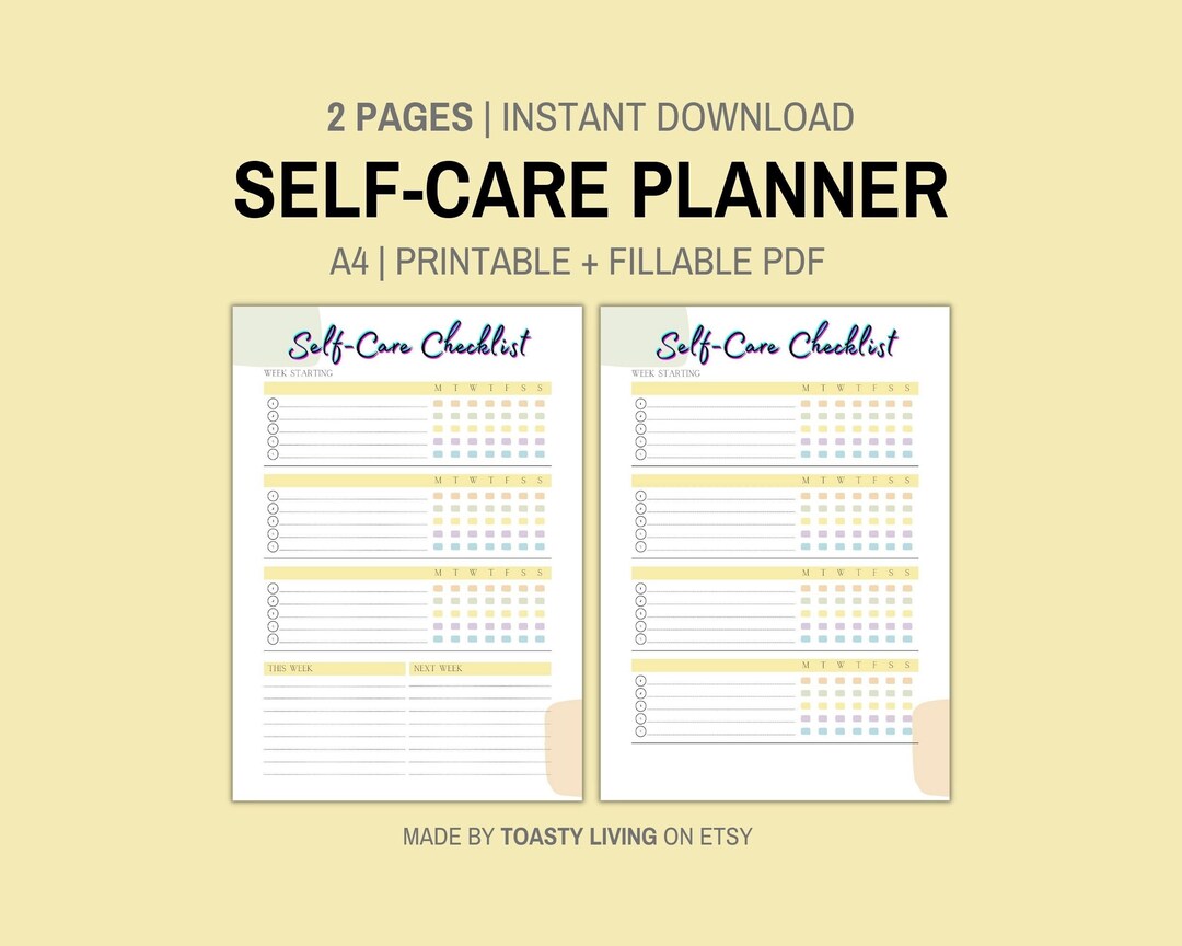 Self Care Weekly Monthly Planner Digital and Printable - Etsy