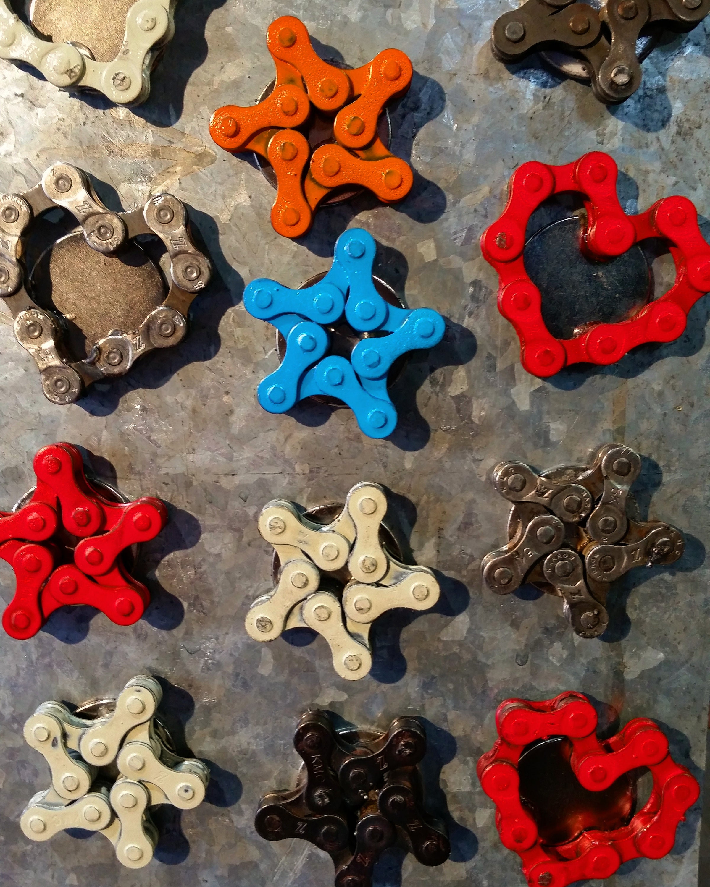 Star and Heart Recycled Bike Chain Refrigerator Magnet - Etsy