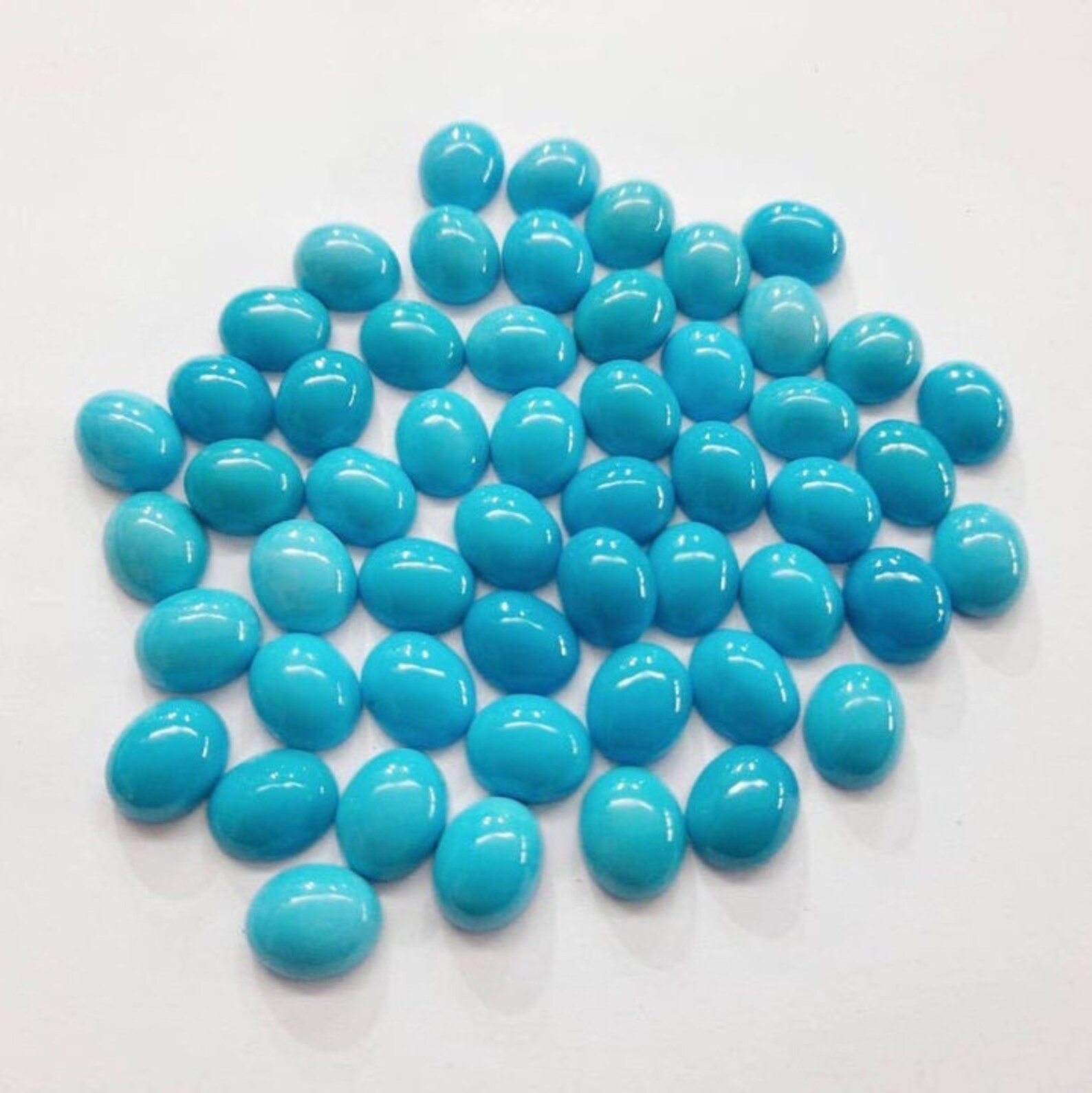 100% Natural Azul Turquesa Piedra Preciosa 9x11MM Oval Cabs De - Etsy ...