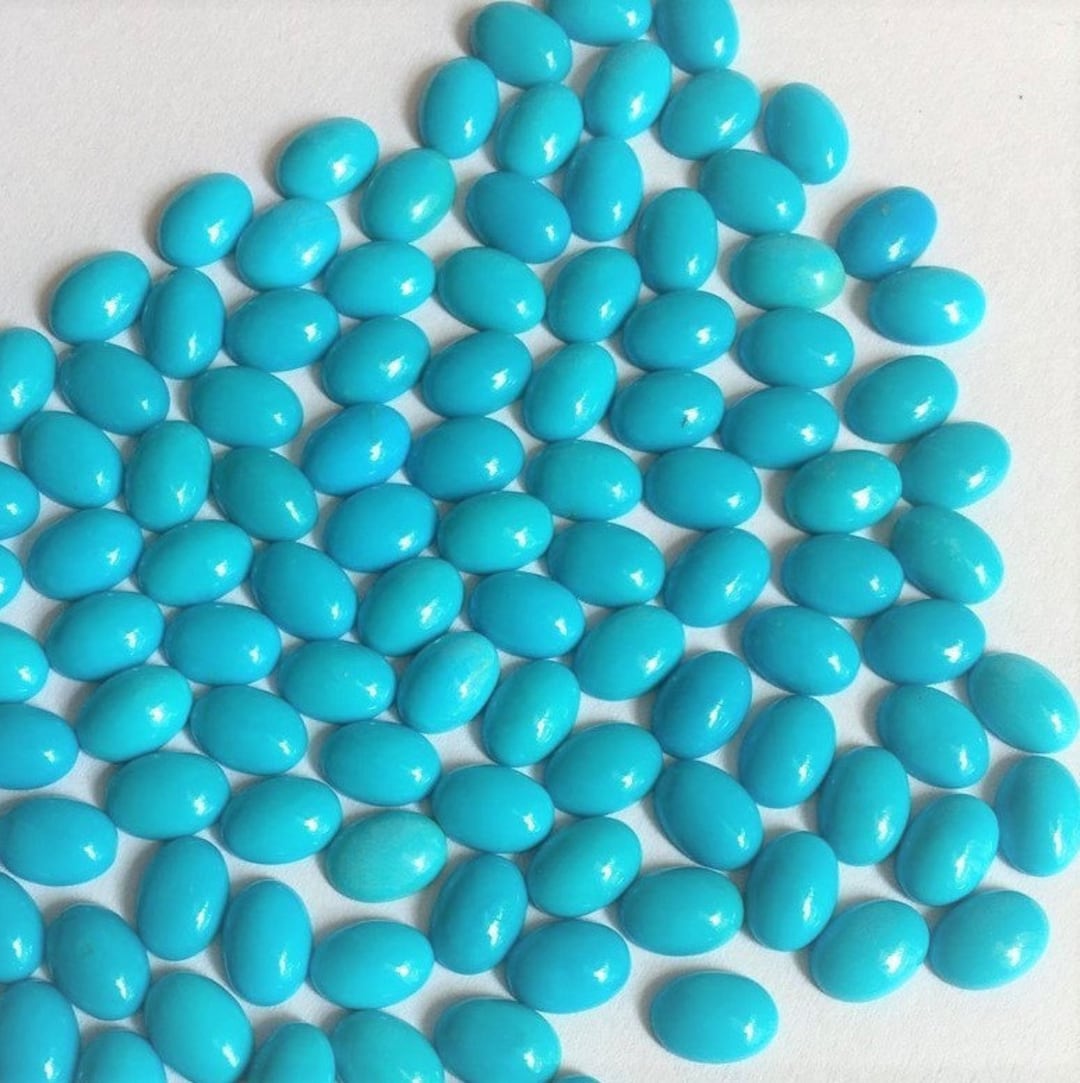 Natural Turquesa Gema 7x9MM Cabujón Ovalado Turquesa Cabinas Ovaladas ...