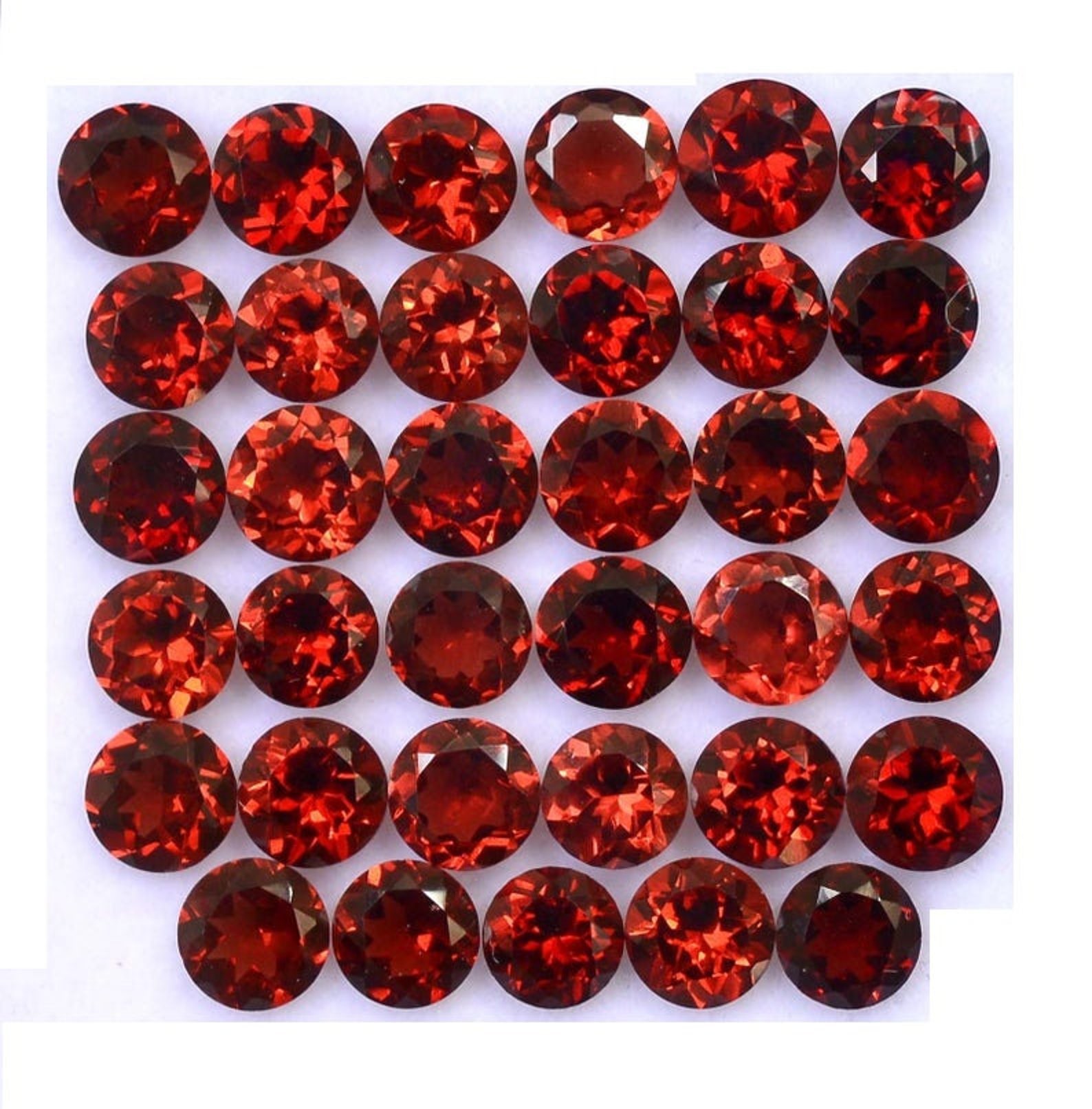 Natural Garnet 3MM,4MM,5MM,6MM, Round Faceted Gemstone 10pcs Lot Garnet ...