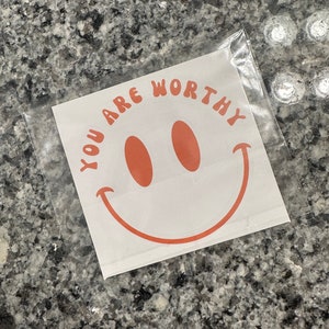 Smiley You Are Worthy Sticker free Shipping - Etsy