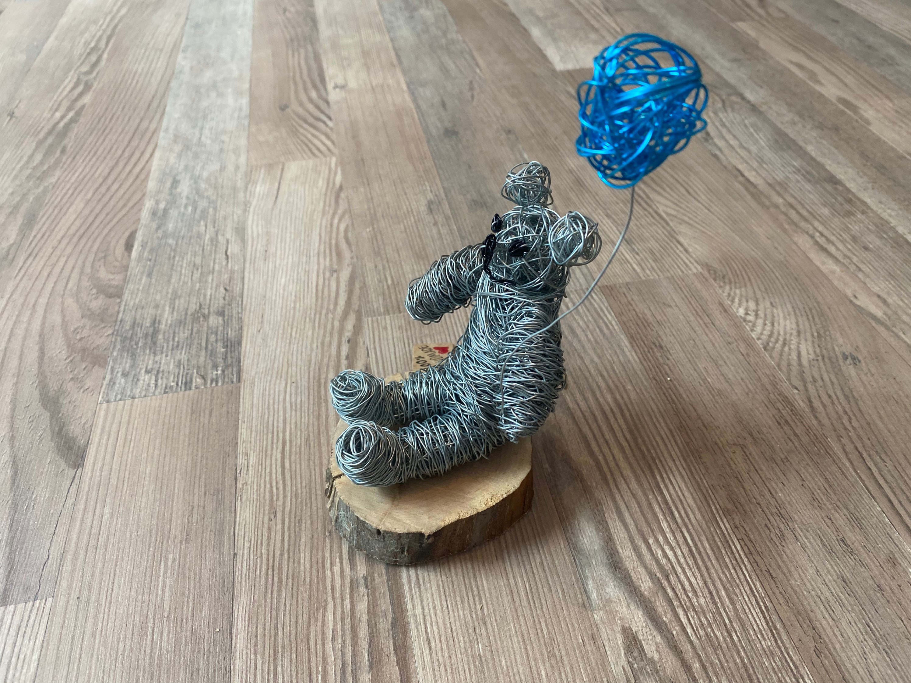 Teddy bear with cable balloon made of wire | Etsy