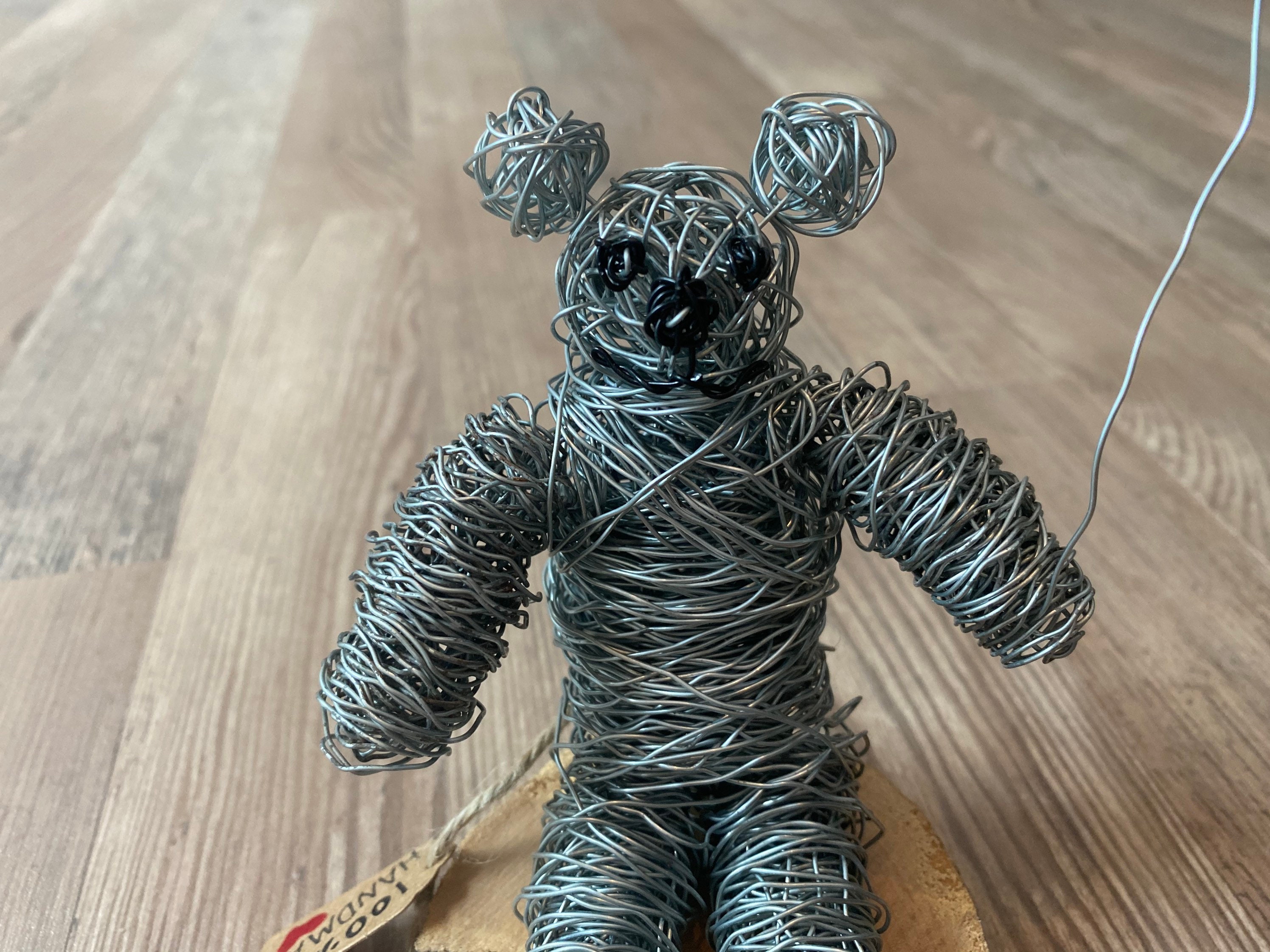 Teddy bear with cable balloon made of wire | Etsy