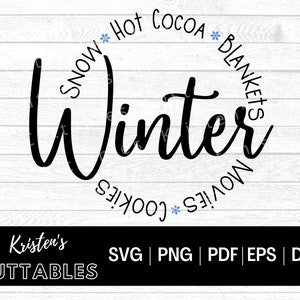 Winter Circle SVG - Winter Things Svg - Round Winter Svg - Hot Cocoa ...