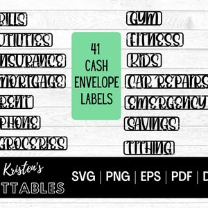 Cash Envelope Labels SVG - Budgeting SVG - Cash Tracker SVG - Debt ...