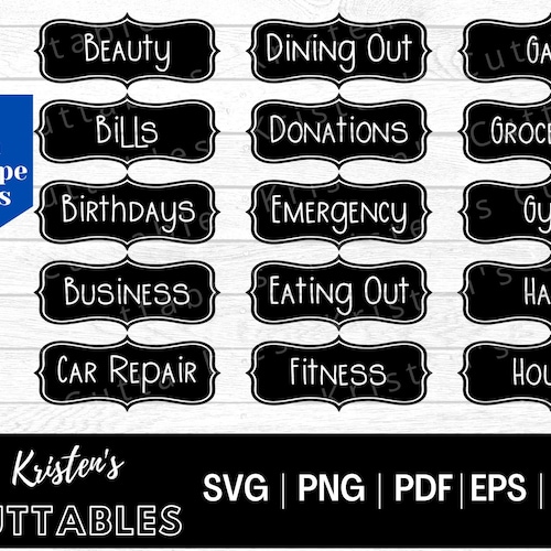 Cash Envelope Labels SVG Budgeting SVG Cash Tracker SVG - Etsy