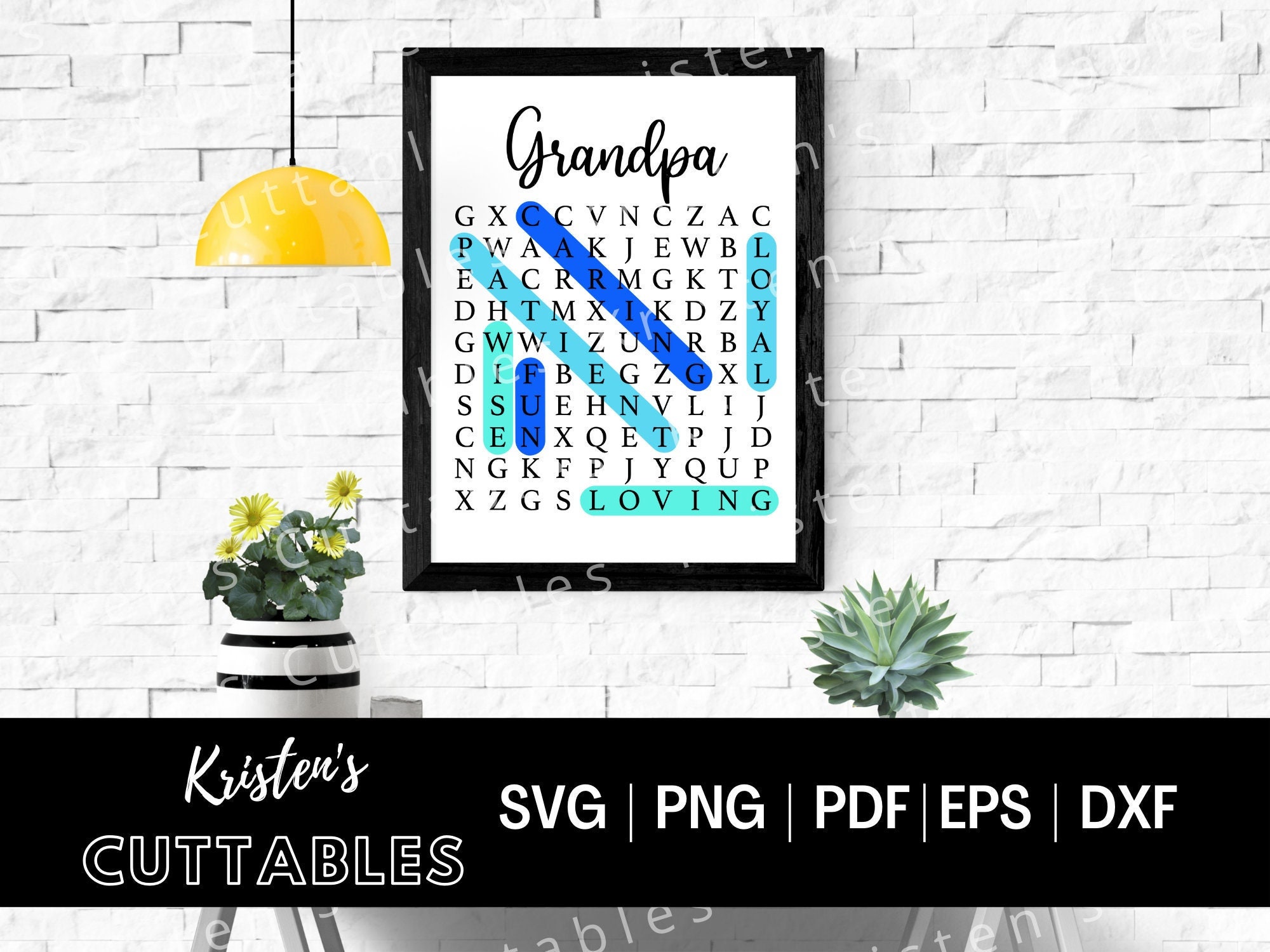 Grandpa Word Search SVG Father's Day SVG Opa Gift PNG - Etsy