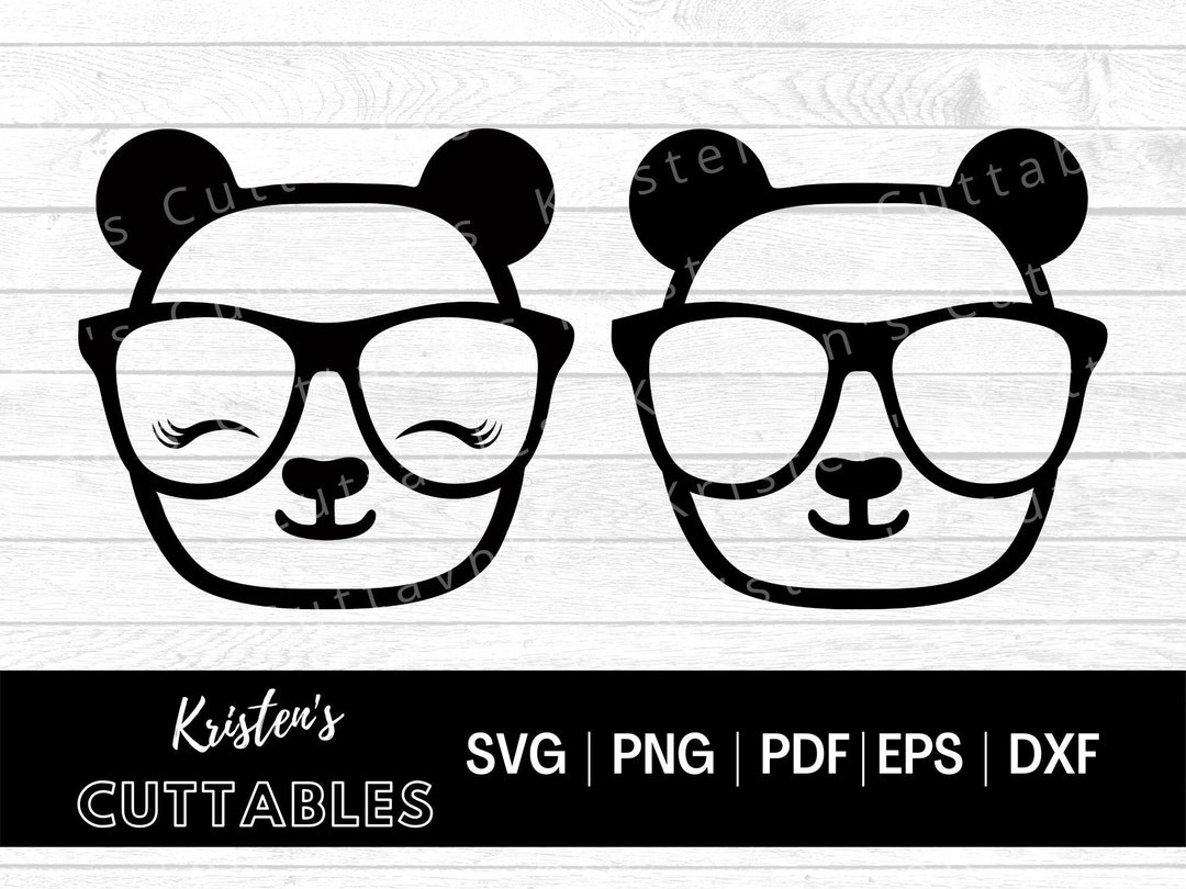 Hipster Panda SVG - Glasses SVG - Hipster Svg - Panda Shirt Eps - Bear ...