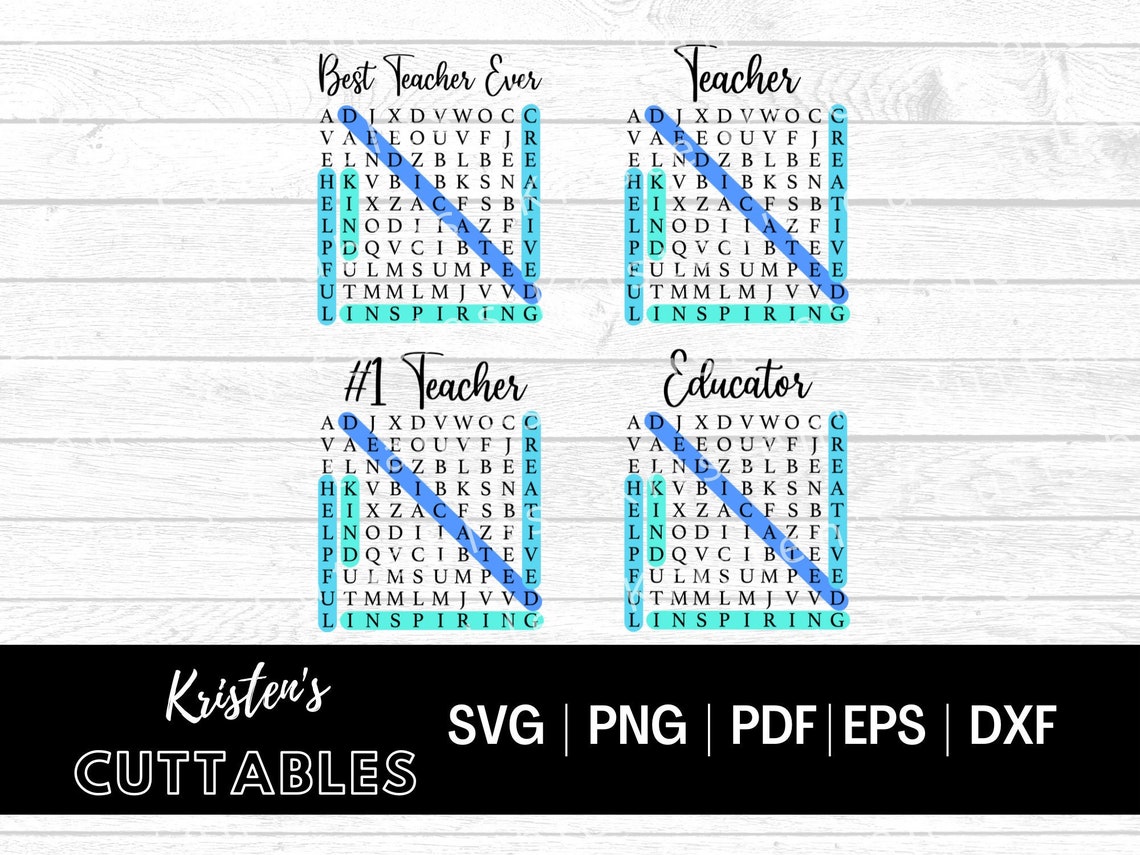 Teacher Word Search SVG Teacher Appreciation SVG Best - Etsy