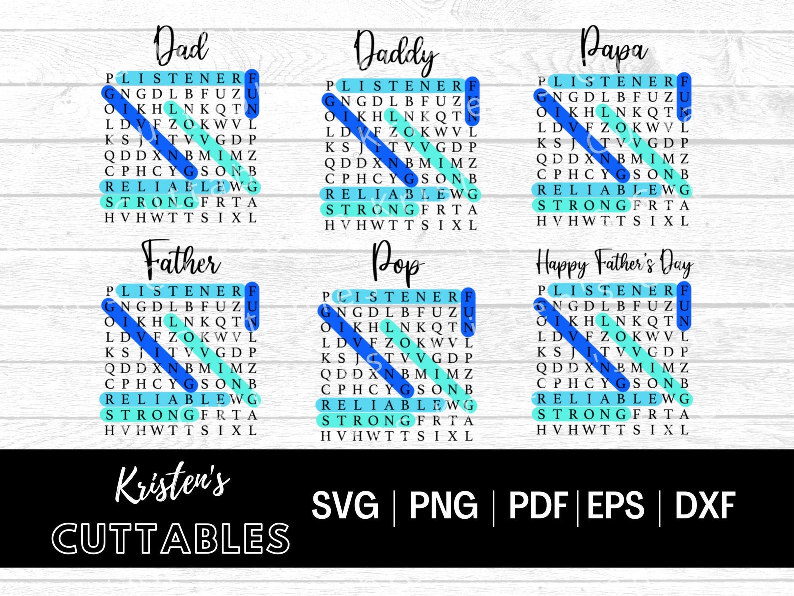 Dad Word Search SVG Father's Day SVG Daddy Gift PNG - Etsy
