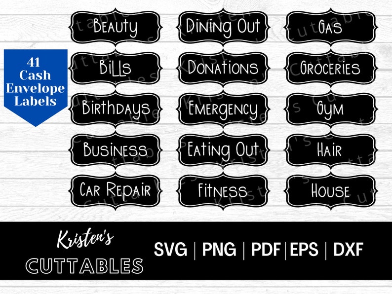 Cash Envelope Labels SVG - Budget Binder Svg - Budgeting SVG - Cash ...