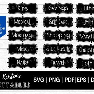 Cash Envelope Labels SVG - Budget Binder Svg - Budgeting SVG - Cash ...