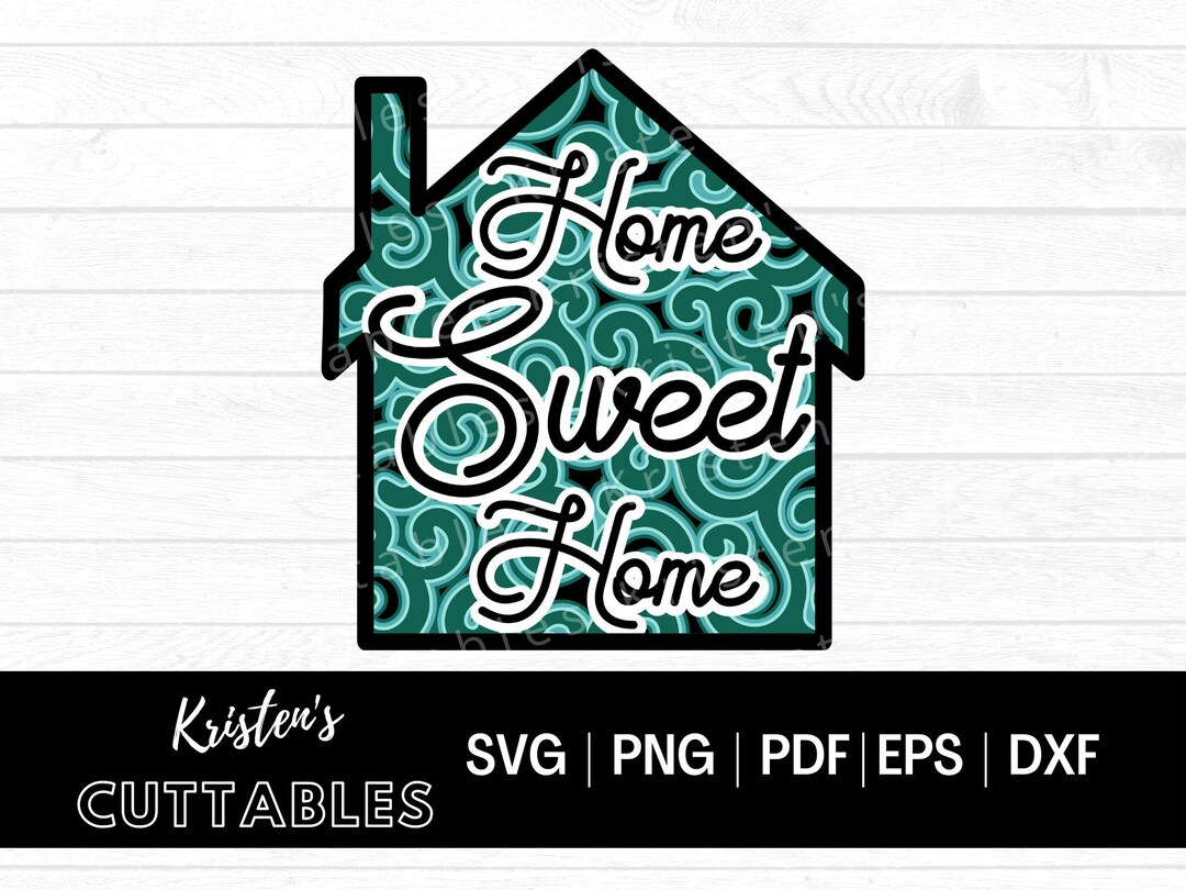 3D Home Sweet Home SVG - Layered House SVG - 3D Mandala SVG - Home Dxf ...