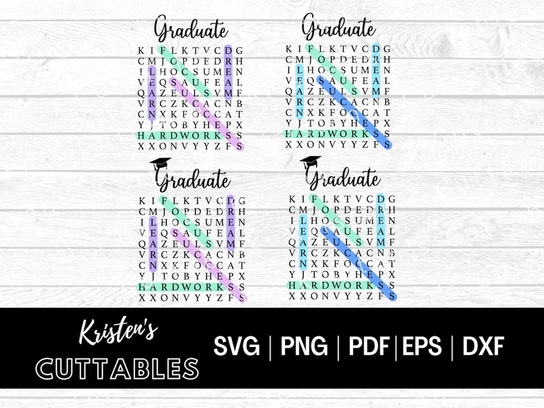 Graduate Word Search SVG Graduation Gift SVG Grad Crossword PNG ...