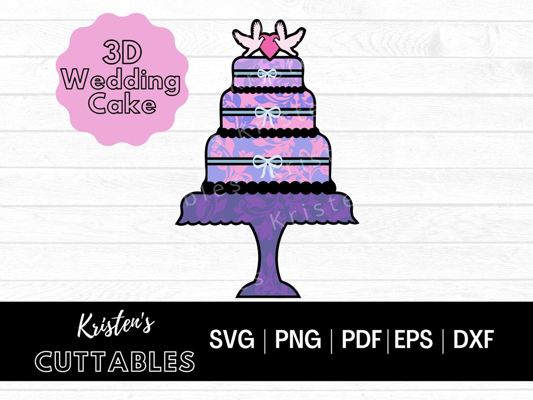 3D Wedding Cake SVG - Shadow Box Svg - Multi Layer Svg - Layer Svg - 3D ...