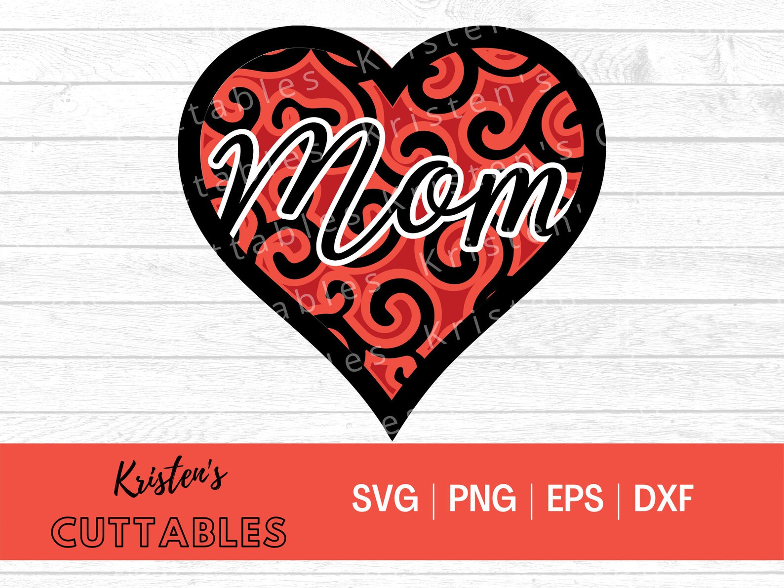 3D Capas Mamá Corazón SVG Corazón del Día de la Madre SVG | Etsy