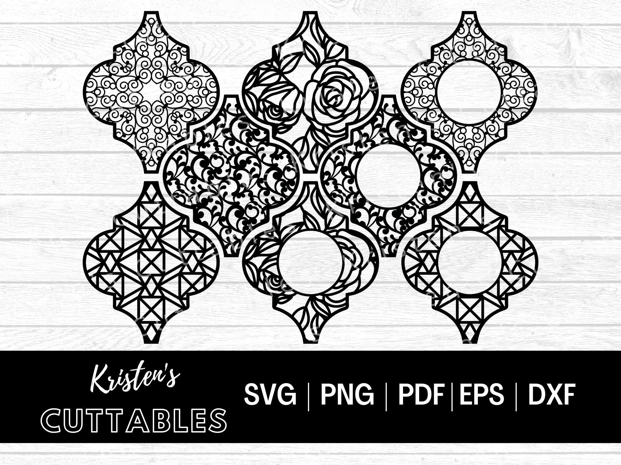 Arabesque Tile Shapes SVG Lace Svg Christmas Ornament SVG Winter SVG ...