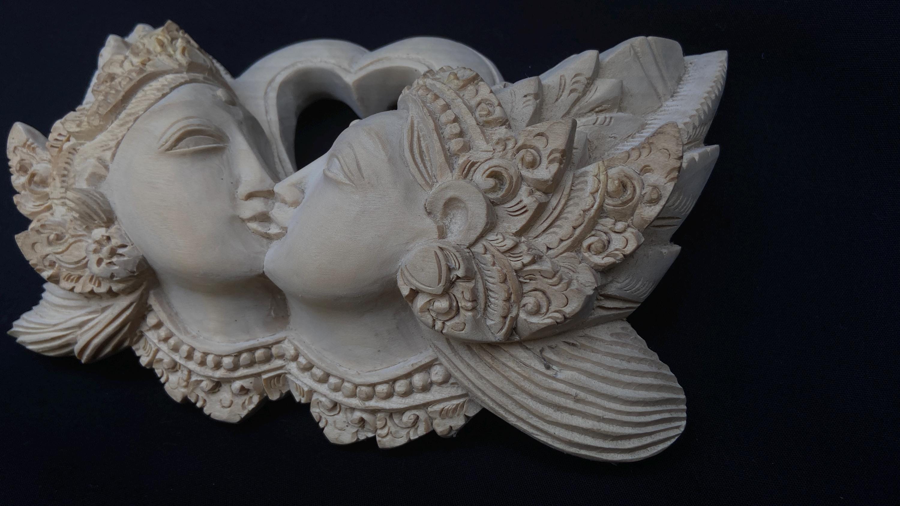 Balinese Handmade Wooden Rama Sita Ramayana Statue, Wood Carving ...