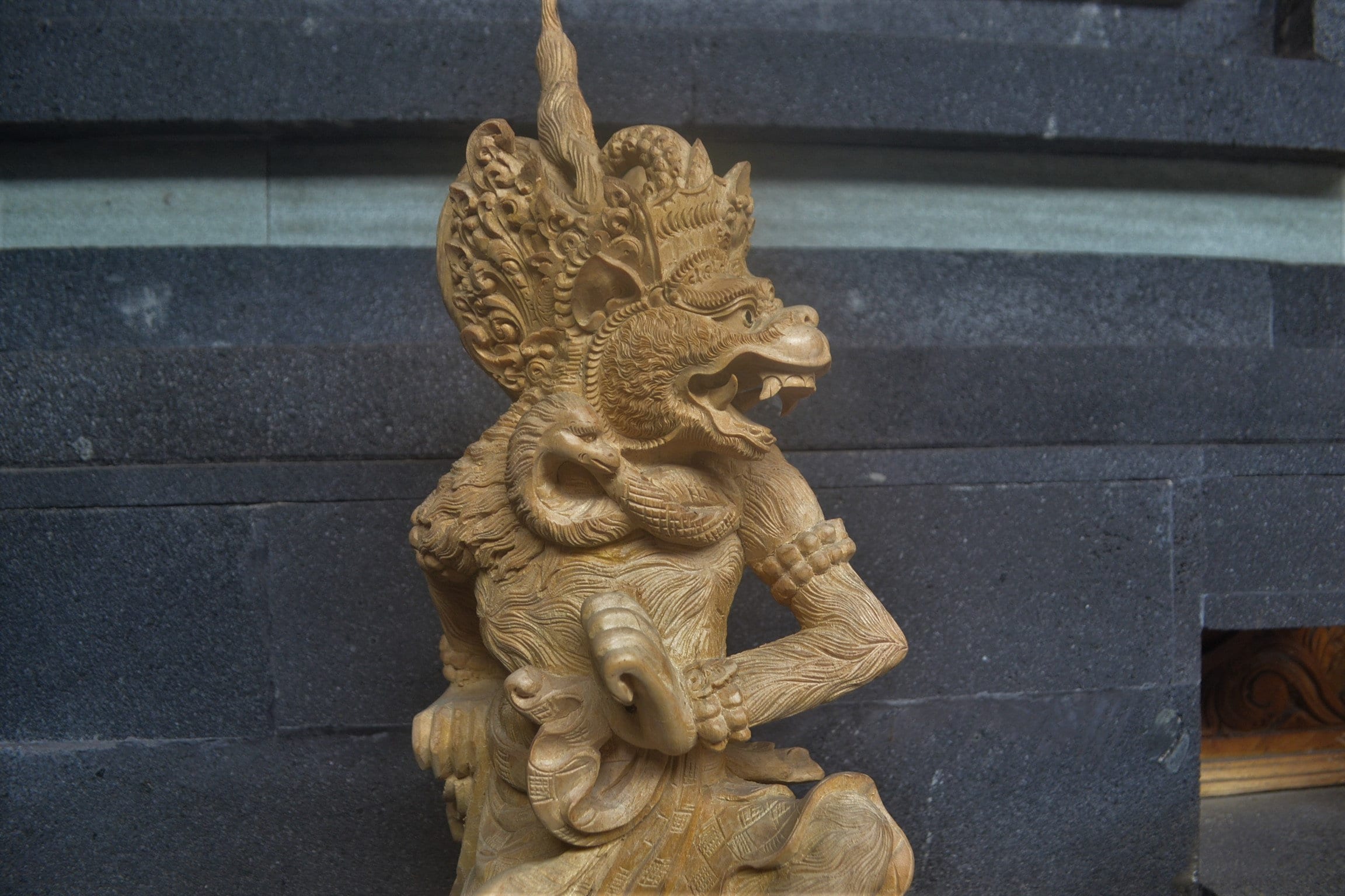 Balinese Handmade Wooden Hanuman Statue, Wood Carving, Sculpture, Art ...