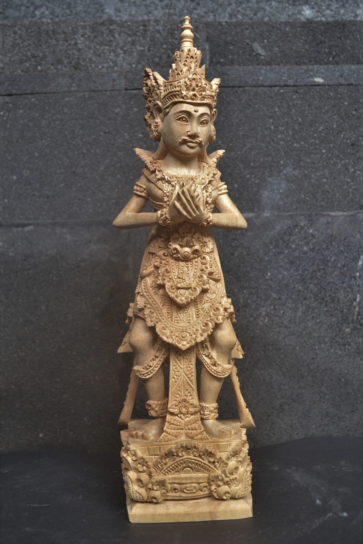 Balinese Handmade Pertima Wooden Statue 28 Cm X 8 Cm X 7 Cm Wood ...