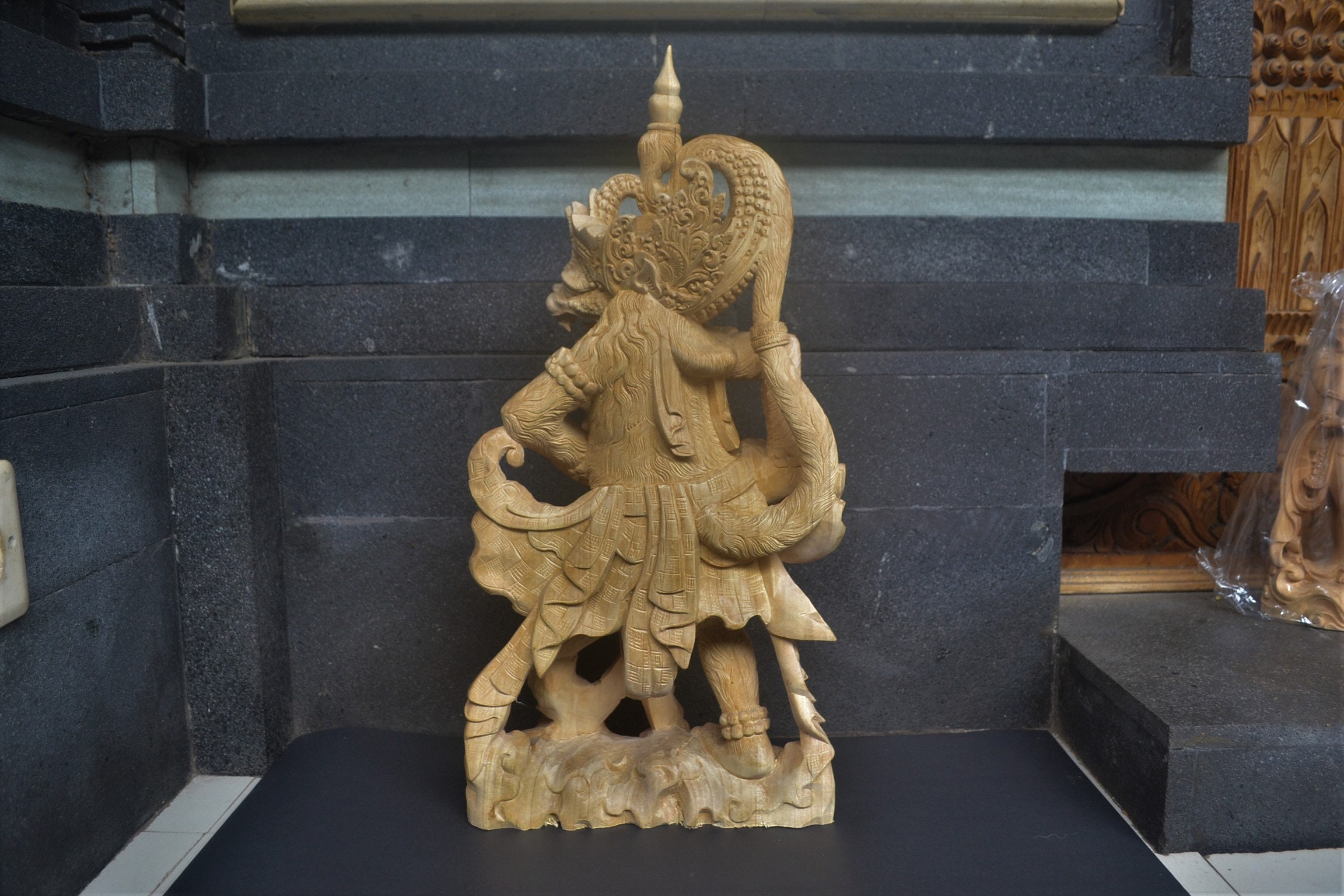 Balinese Handmade Wooden Hanuman Statue, Wood Carving, Sculpture, Art ...