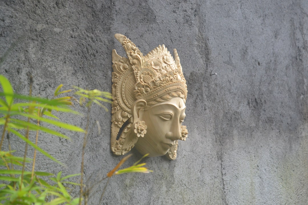 Balinese Handmade Female Dancer Wooden Statue, Wood Carving, Sculpture ...