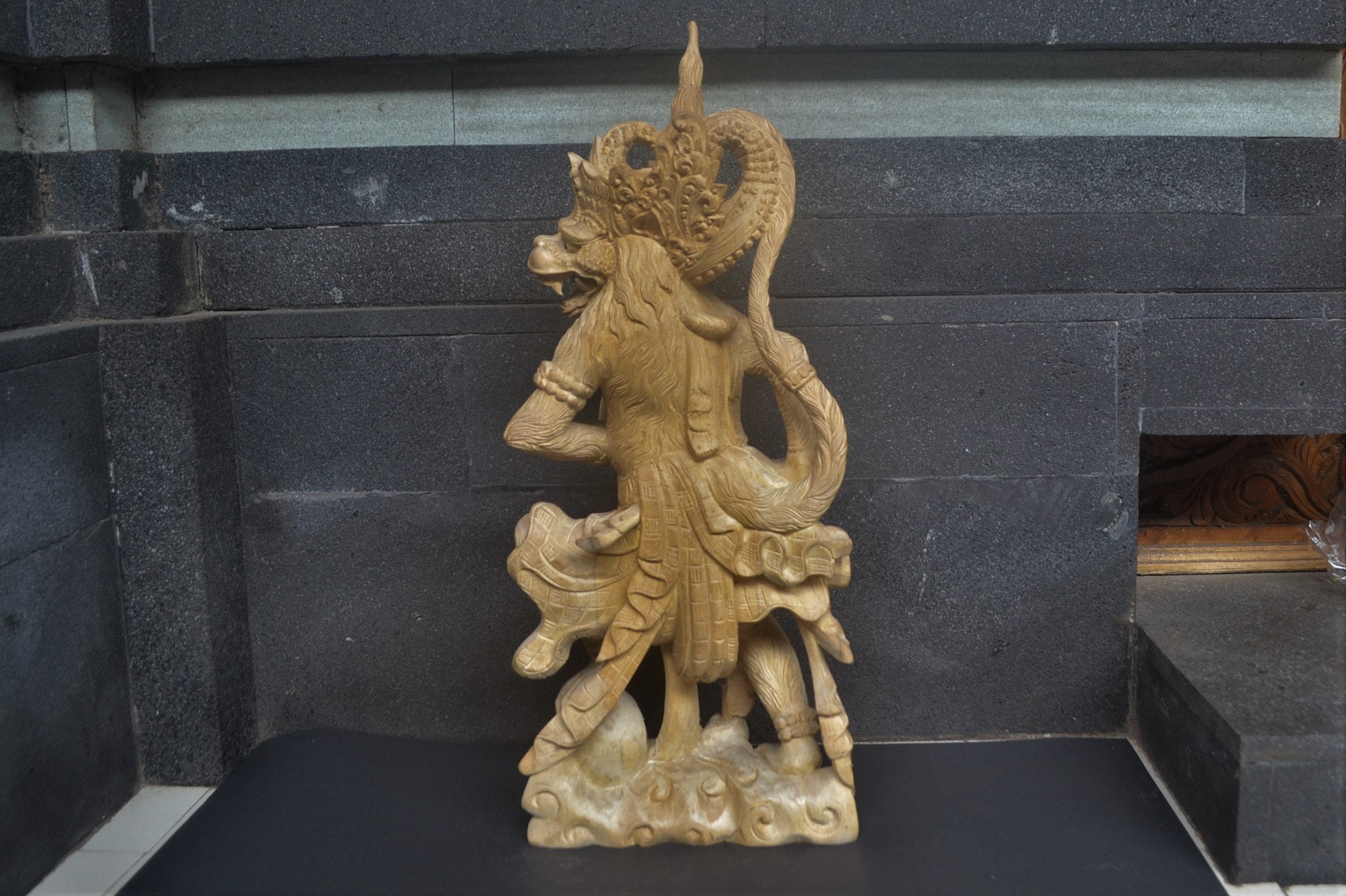 Balinese Handmade Wooden Hanuman Statue, Wood Carving, Sculpture, Art ...