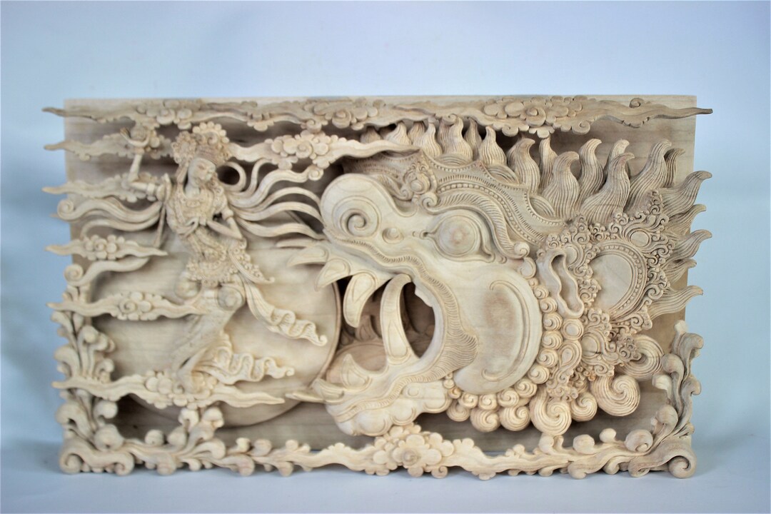 Buy Balinese Handmade Wood Carving Kala Rau Ratih 30x50x7 Cm Wood ...