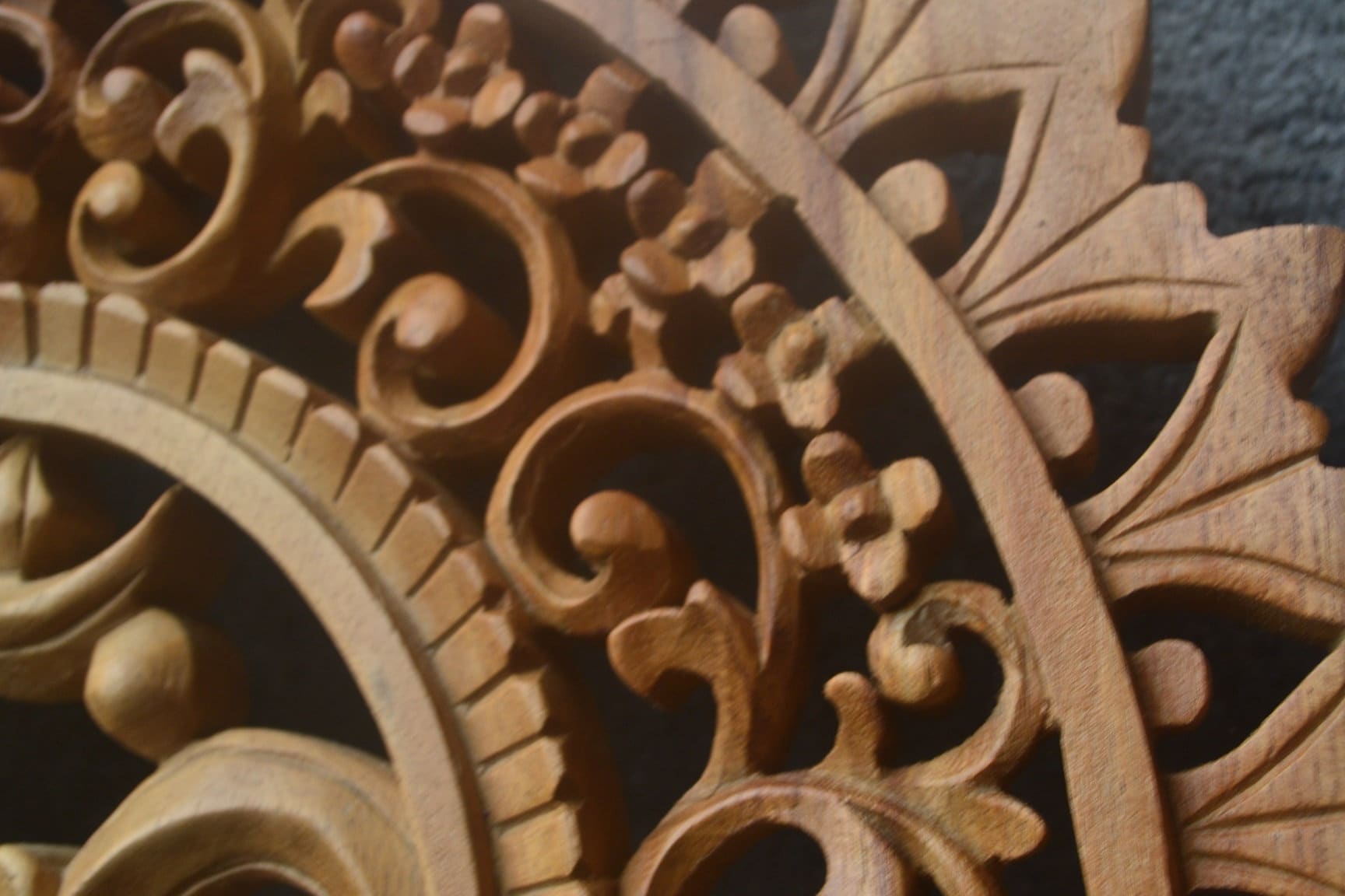 Balinese Carving Wood Wall Hanging Ongkara Motif 40 Cm Wood - Etsy