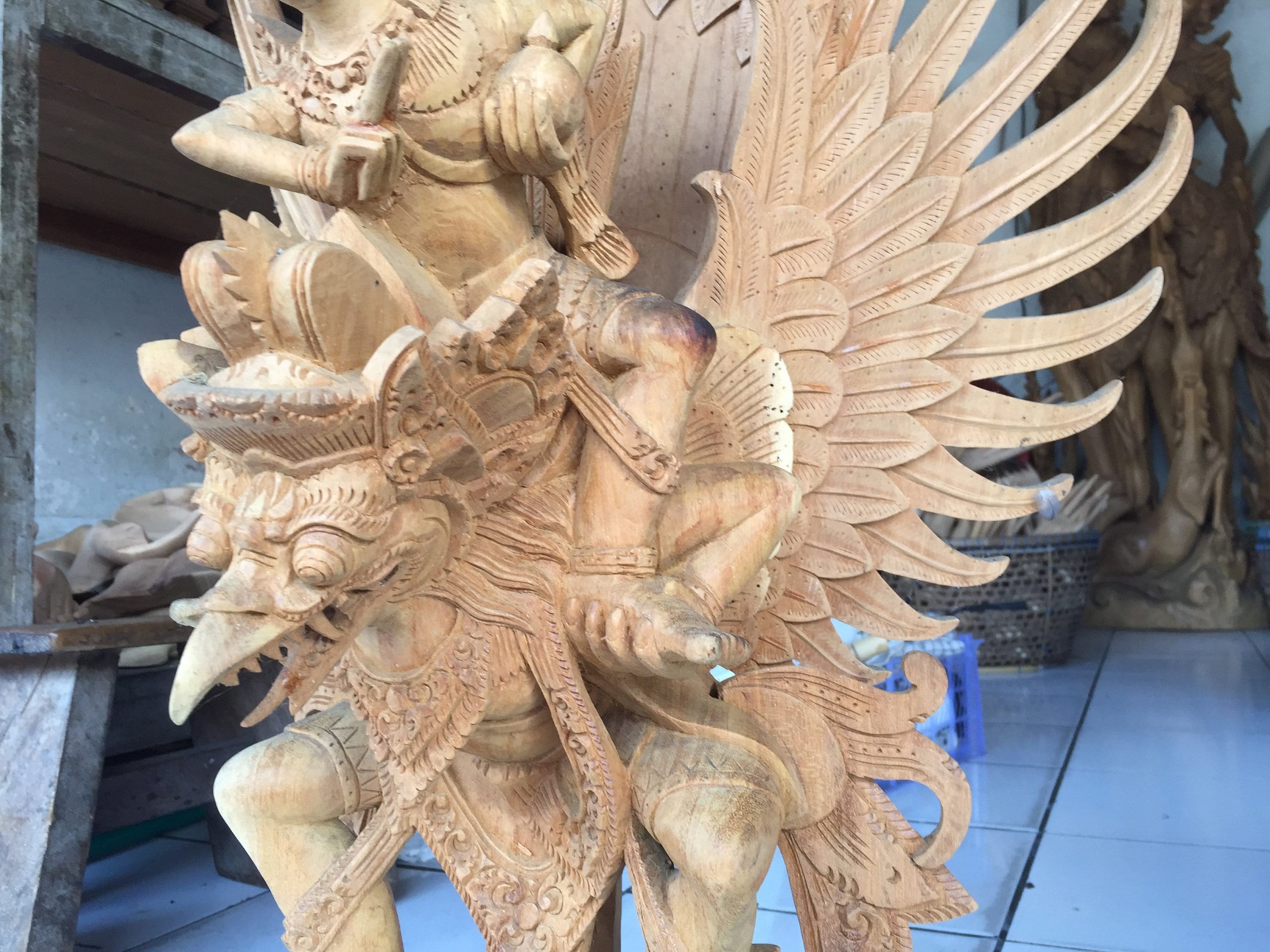 Balinese Handmade Wooden Garuda Statue 77x45.5x28 Cm Statue Wood ...