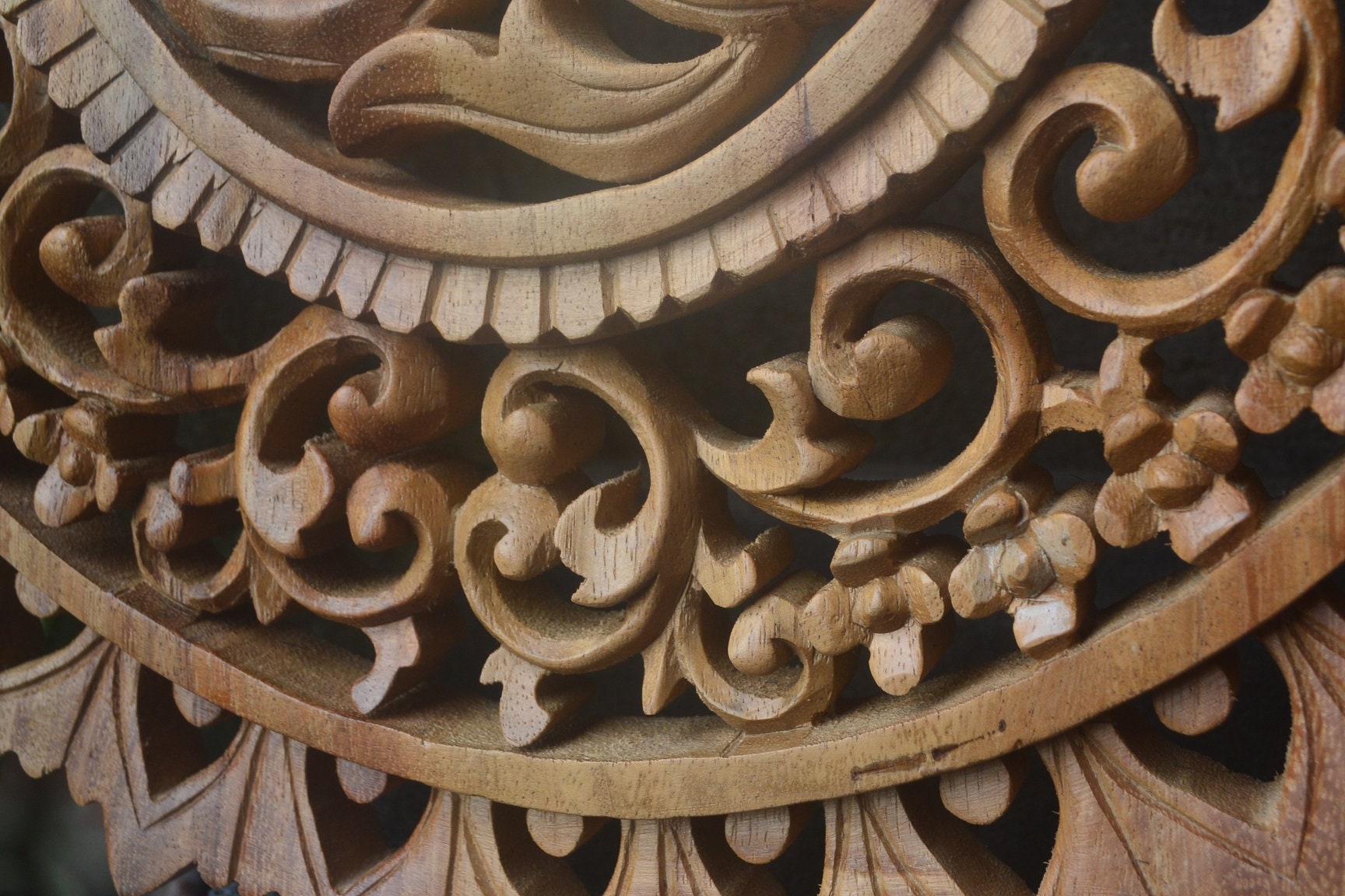 Balinese Carving Wood Wall Hanging Ongkara Motif 40 Cm Wood - Etsy